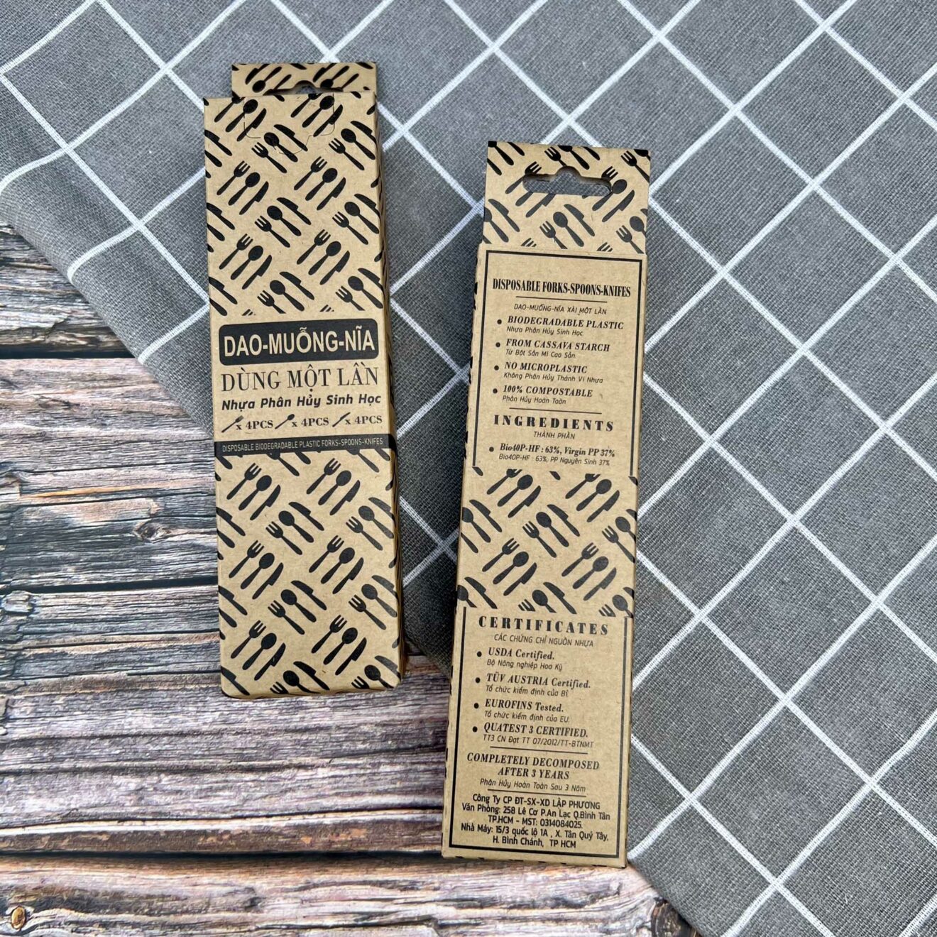 Bộ Dao Muỗng Nĩa nhựa sinh học dùng một lần