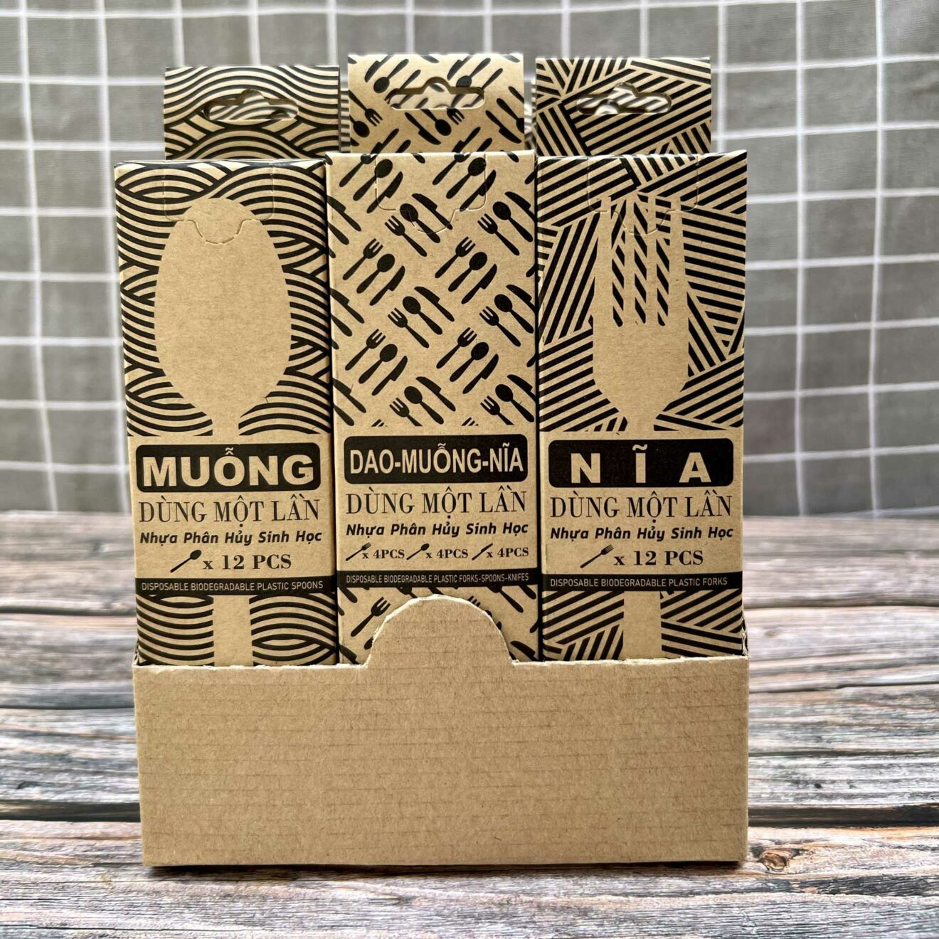 Bộ Dao Muỗng Nĩa nhựa sinh học dùng một lần